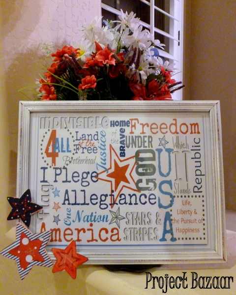 Project Bazaar: Patriotic Picture Frame and Free Printable