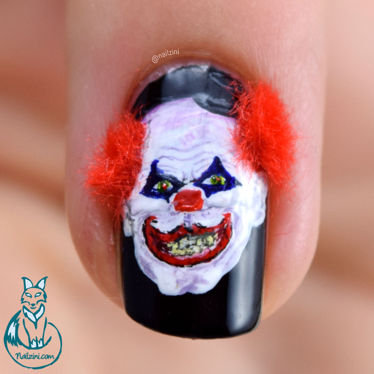 Creepy Clown Nail Art | Nailzini: A Nail Art Blog