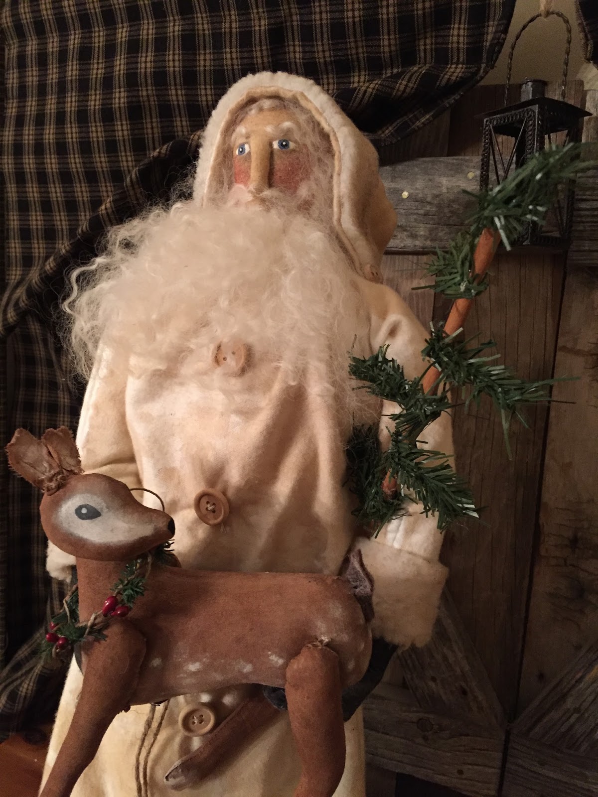 Cozy Creek VIntage Primitives: Handmade Primitive Standing Santa Claus ...