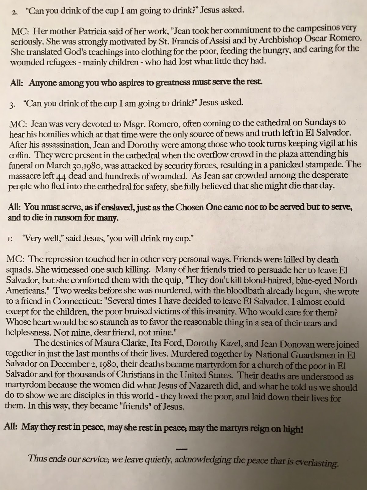 Bridget Mary's Blog: Graveside Service in Memory of Jean Donovan and ...