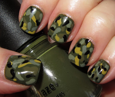 Marias Nail Art and Polish Blog: Army greens combo camouflage mix ...
