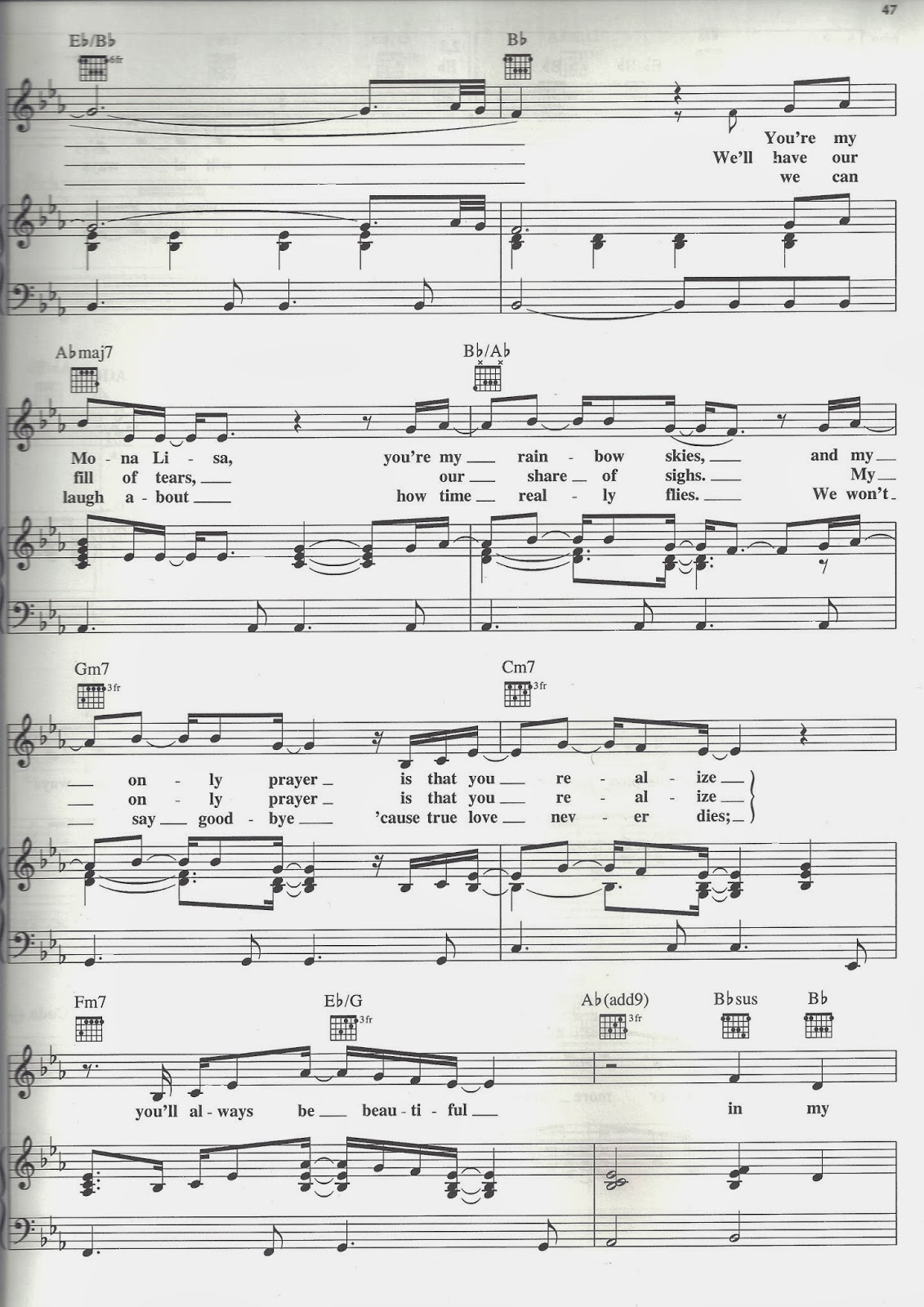 Fofaurs: Sheet music Beautiful in my Eyes by Joshua Kadison