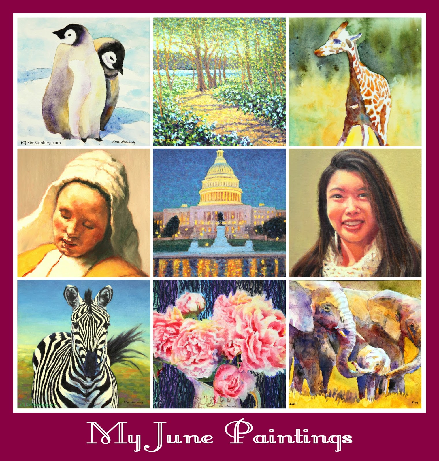 Kim Stenberg's Painting Journal: The Collage of My June Paintings