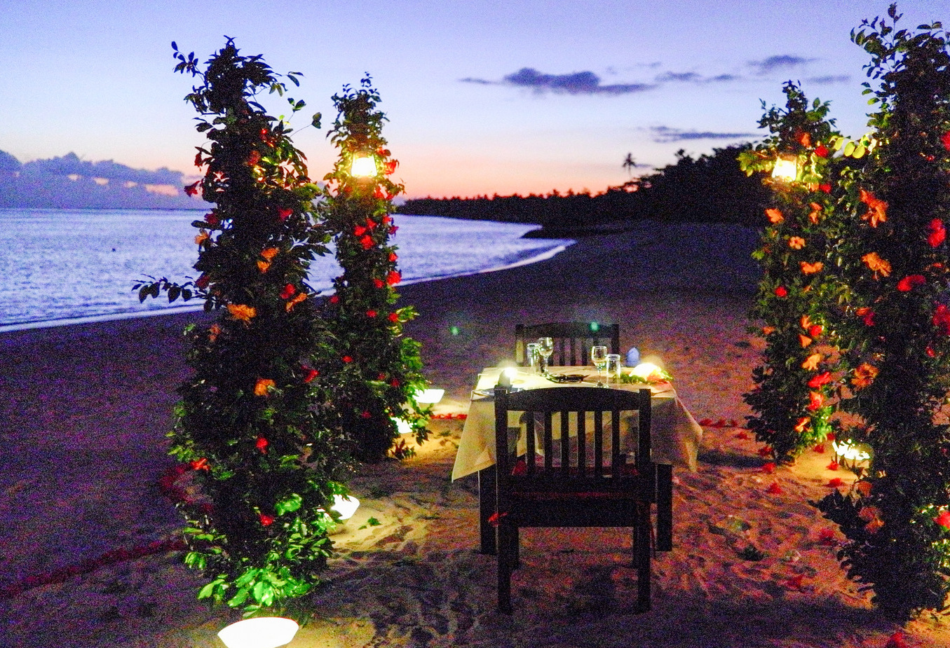 Dinner on the beach, under a canopy of stars, is one of Viwa Island ...
