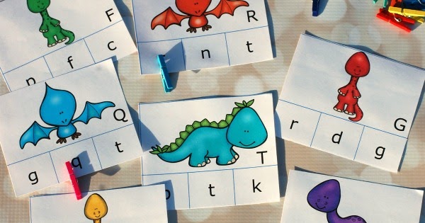 Dinosaur Alphabet Clip Cards | Totschooling - Toddler, Preschool ...