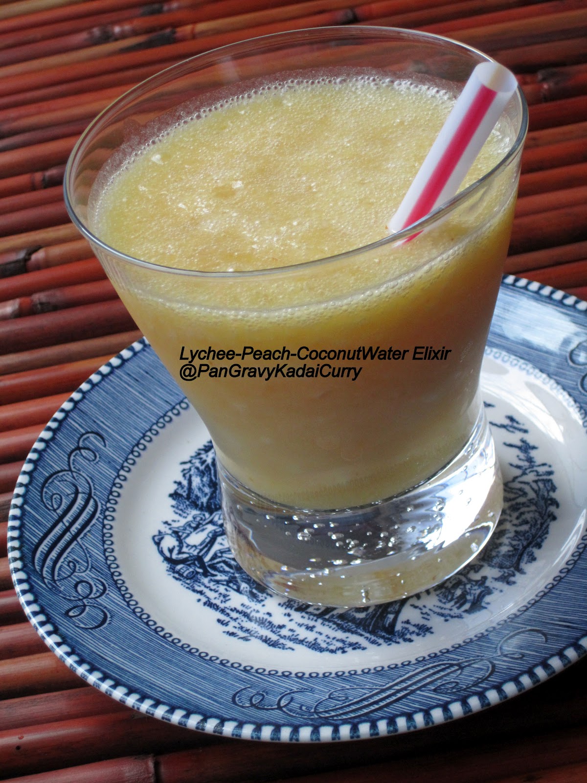 Pan Gravy Kadai Curry: Lychee, Peach and Coconut Water Elixir