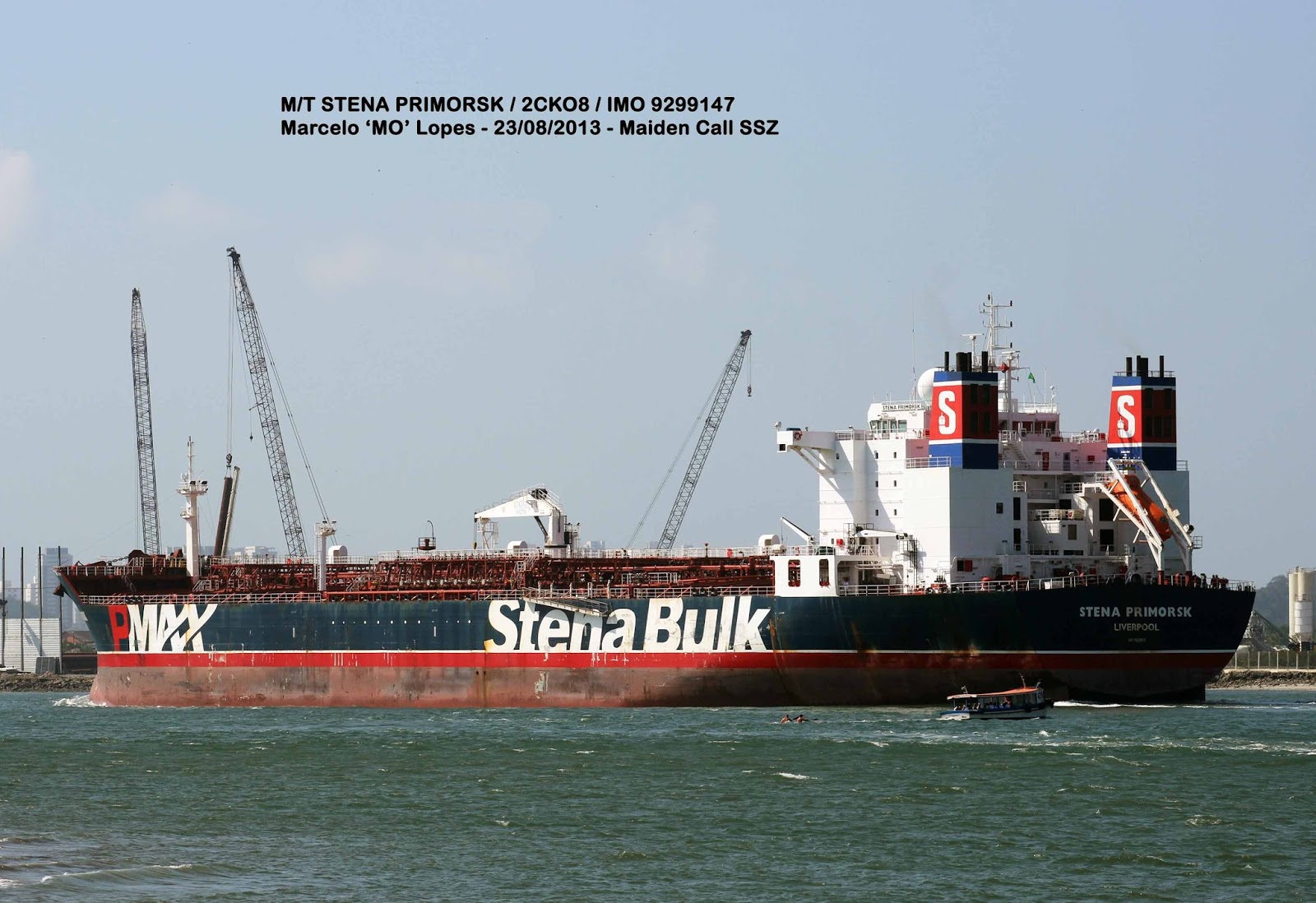 Santos Shiplovers: M/T Stena Primorsk / 2CKO8 - Maiden call Santos of a Stena's PMax class vessel