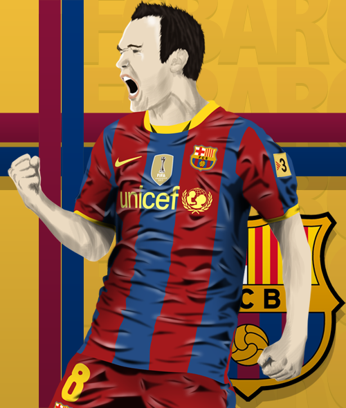 Cartoon Pictures of Andre Iniesta