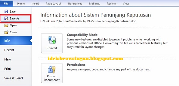 Cara Praktis Mengubah Dokumen MS Word Ke PDF - IDRIS BROWSINGAN