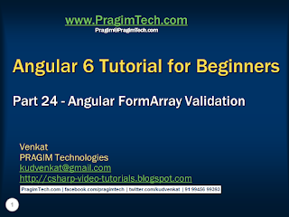 Sql server, .net and c# video tutorial: Angular formarray validation - Slides