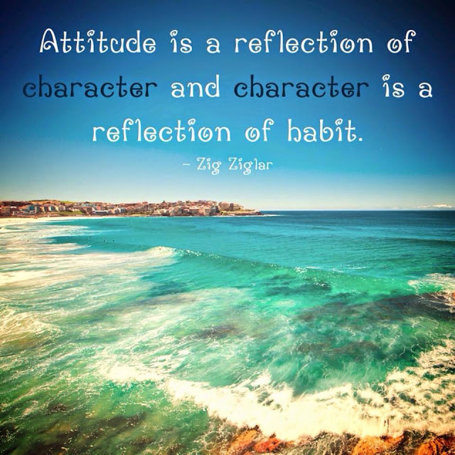 Attitude is a reflection of character and character is a reflection of ...