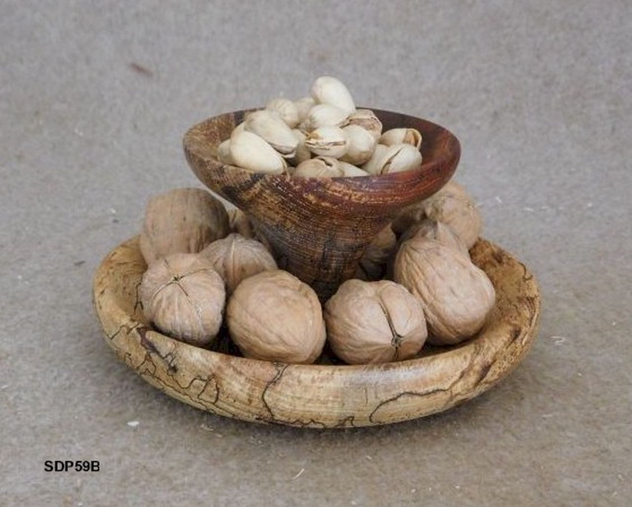 Dave Hoskins: Beautifully Spalted Pecan Wood 2 Tier Dish