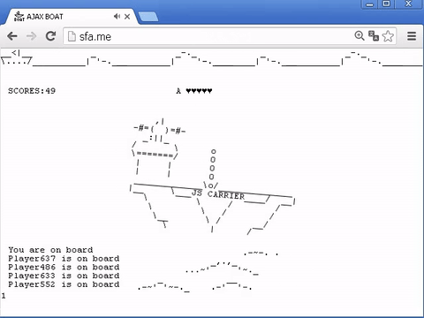 ASCII Art Boats: List of GIFs