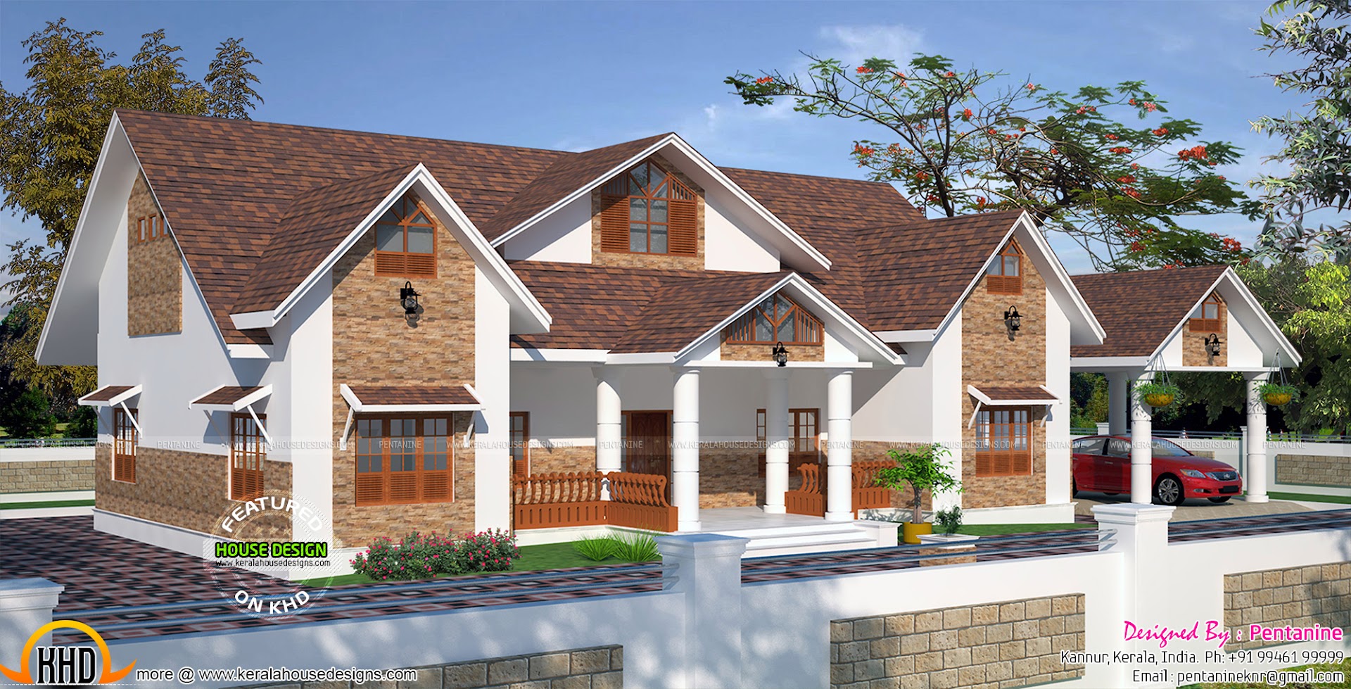 Master bedroom, living and terrace gazebo | keralahousedesigns