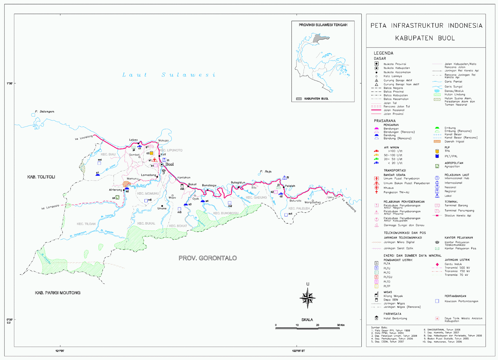 Peta Infrastruktur Kab. Buol 2008-2012 - Catatan Kuliah Geografi