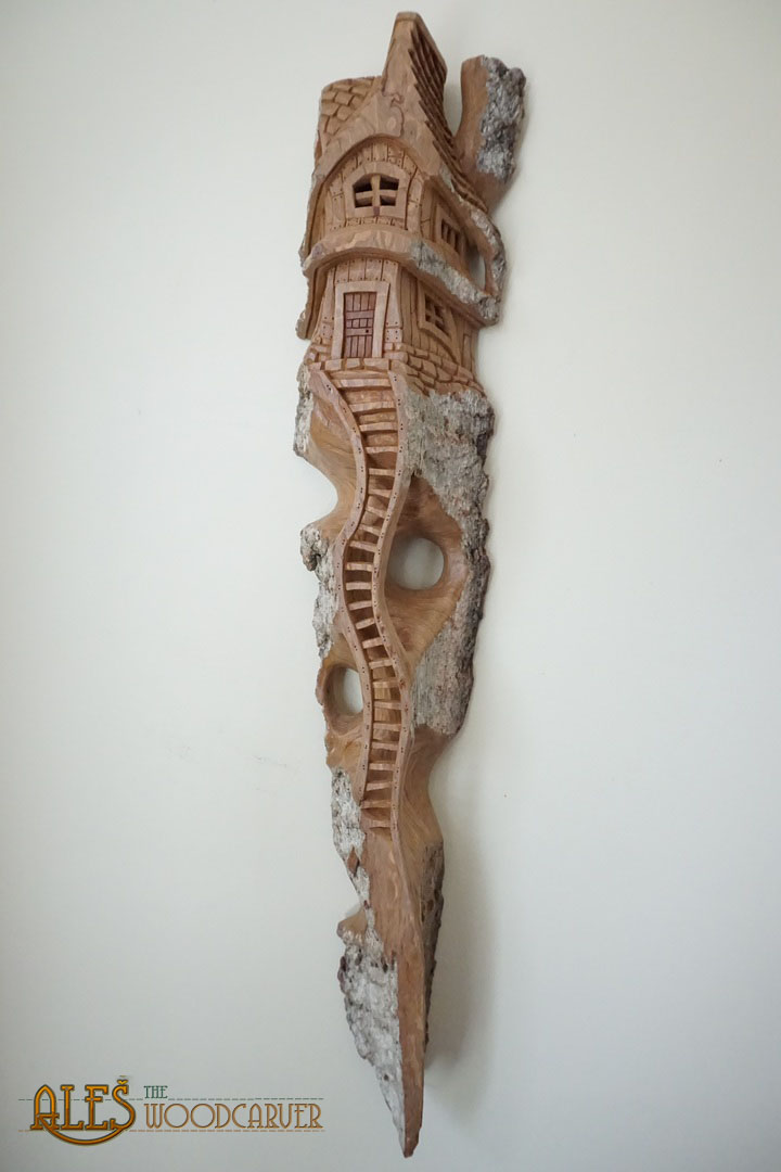 Ales the woodcarver: Larger bark carvings