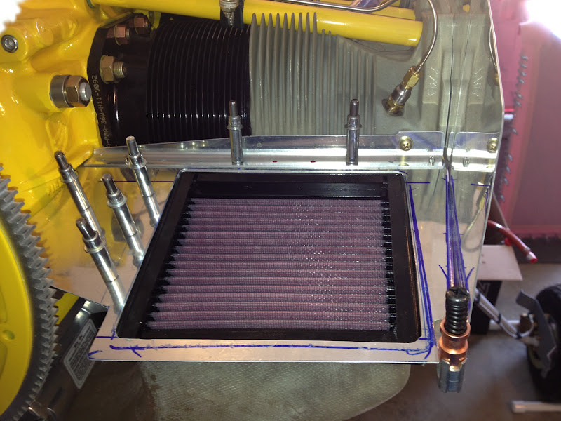 Chad and Bekah's RV-7: Front Baffle Ramps (left side induction filter)