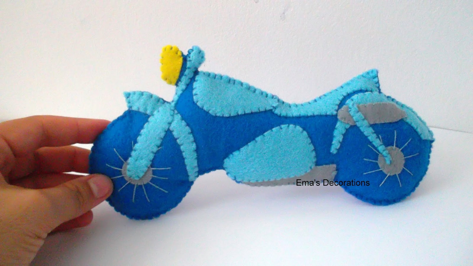 Ema Decorations: Motorcycle Felt Name Banner for Room Decor