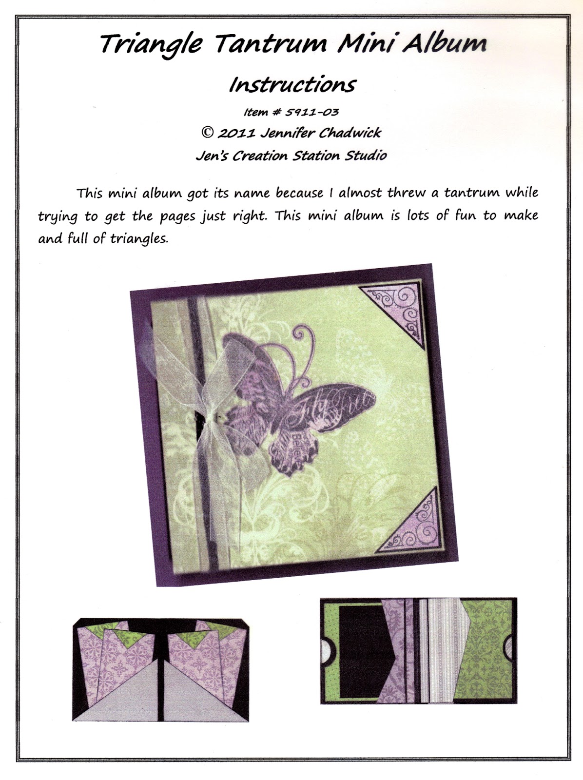 Jen's Creation Station Studio: Triangle Tantrum Mini Album Tutorial