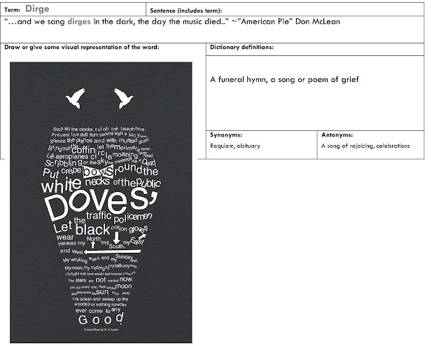 The Conscientious Reader: Word of the Week: Dirge and Weekly 100 Words