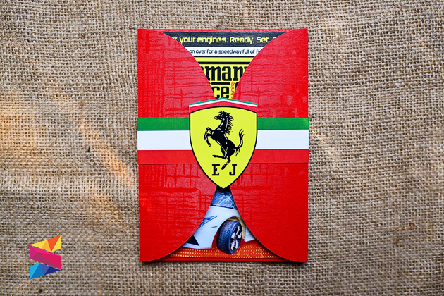 Ferrari Themed Gatefold Invitation - Stunro CreativeWorks