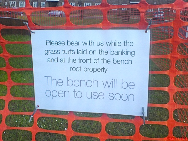 Beecholme and Environs - architectural and visual.: Sculpted bench opening