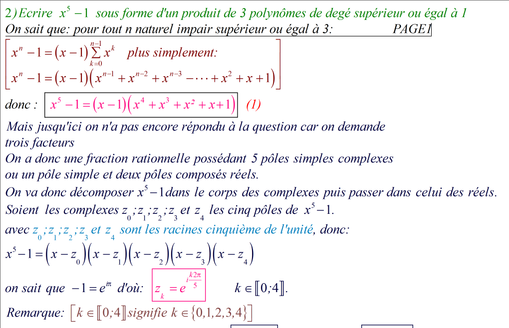 Factorisation d'un polynôme en utilisant le corps des complexes