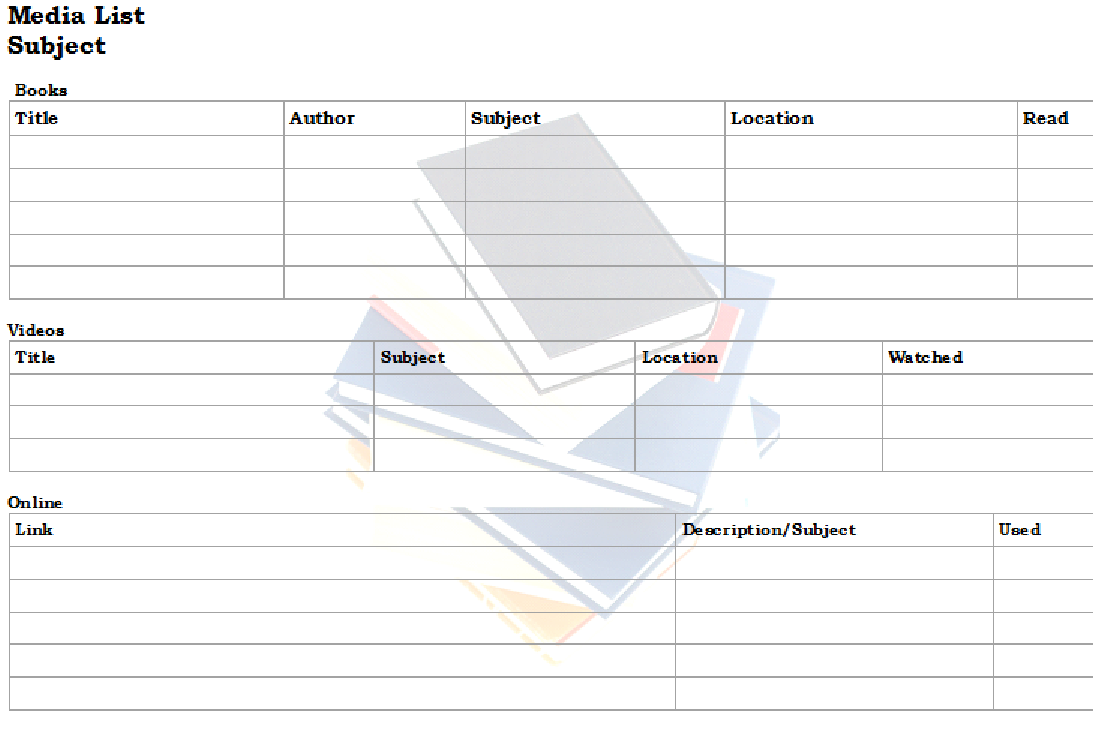 A Media List to Keep Track of It All | New 2 Homeschooling