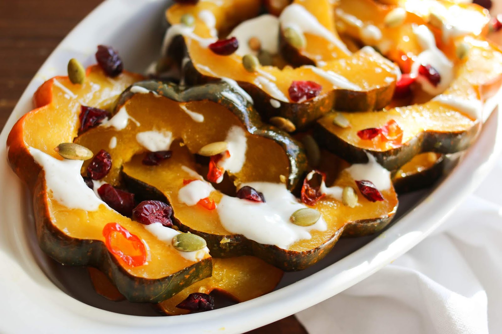 Ginger Rose: Roasted Maple Chilli Squash with Pumpkin Seeds