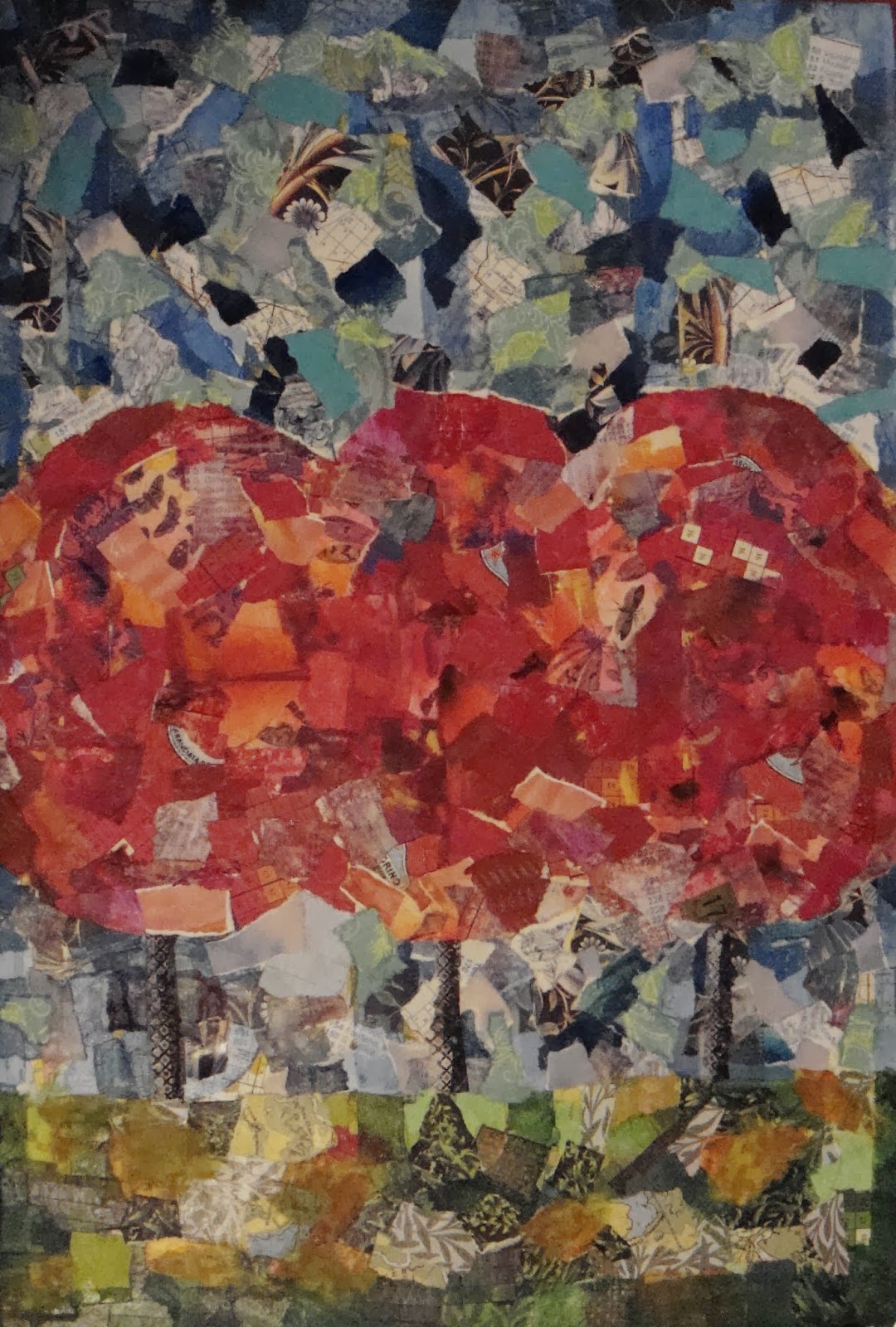 Ginger Wilson: Red tree collage finished