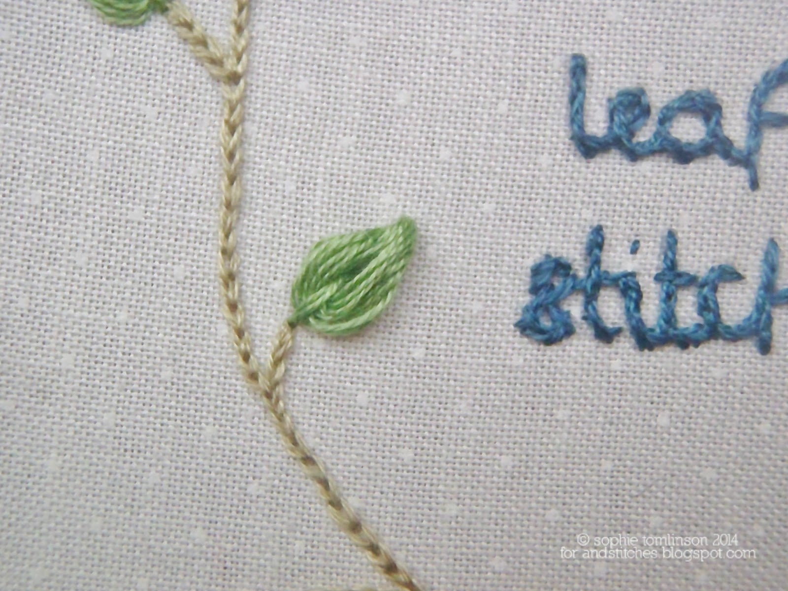 &Stitches: Tutorial- Raised leaf stitch