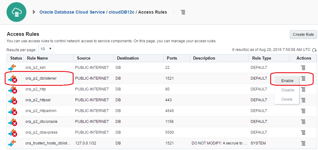 SOA Cloud- Enable Outside Access to Oracle Database Cloud Service Instance - Oracle Fusion ...