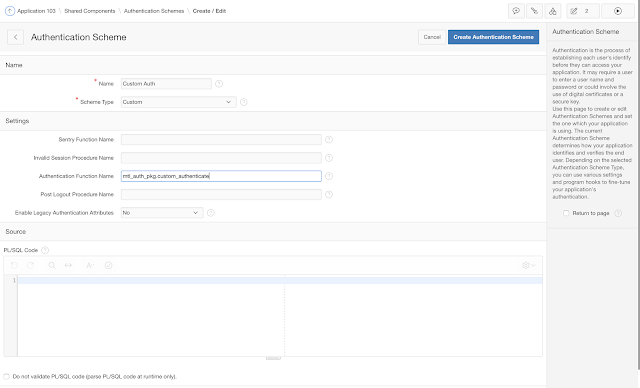 Dimitri Gielis Blog (Oracle Application Express - APEX): Create a Custom Authentication and ...