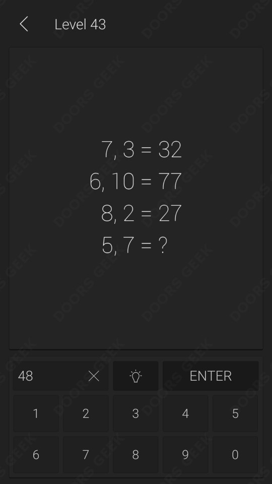 Math Level 43 Solution ~ Doors Geek