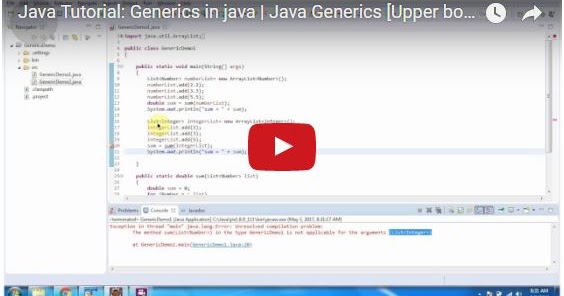 JAVA EE: Java Tutorial: Generics in java | Java Generics [Upper bounded ...
