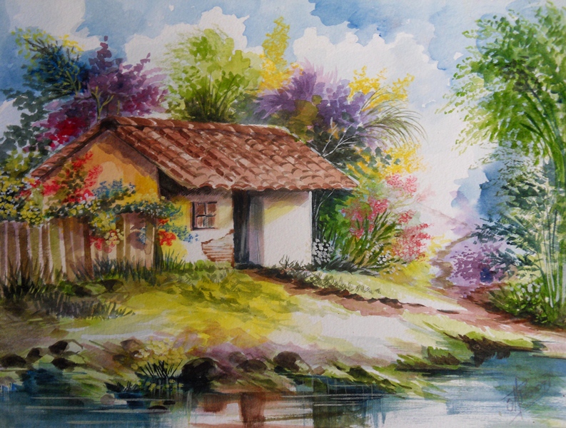 Historia y evolución de la pintura artística : Paisajes en acuarela