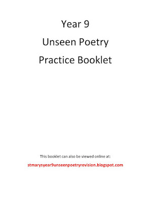 Year 9 Unseen Poetry Revision: Year 9 Unseen Poetry Revision