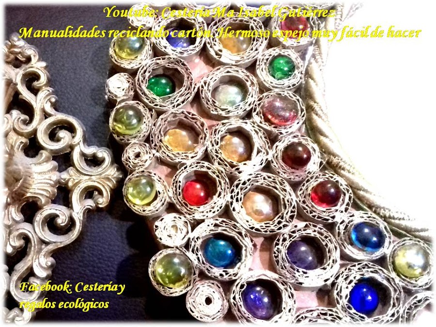 Manualidades reciclando cartón. Hermoso espejo fácil de decorar ...