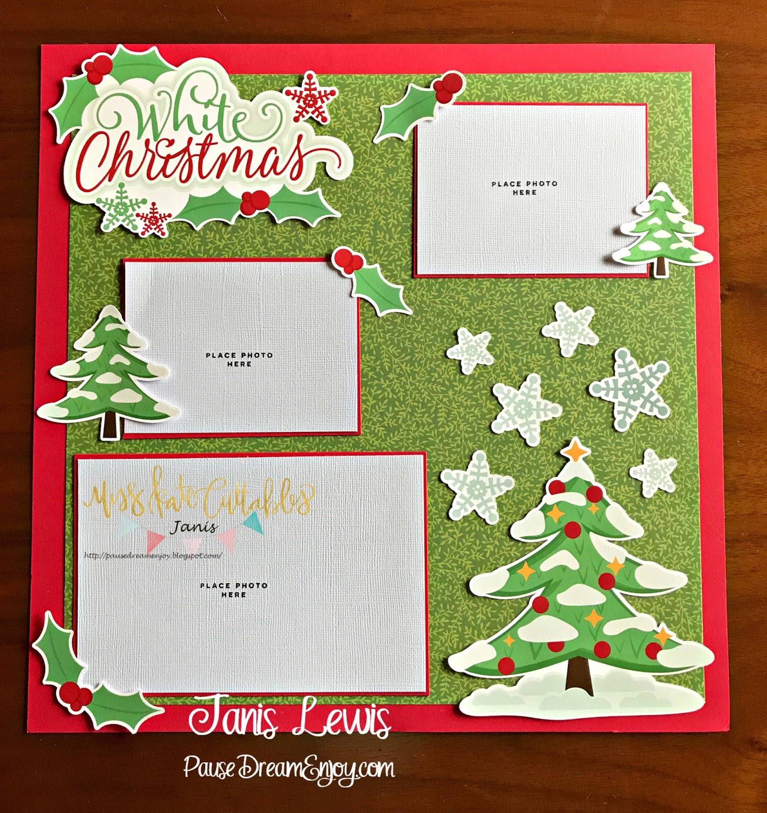 Pause Dream Enjoy: Miss Kate Cuttables Die Cuts Scrapbook Layout