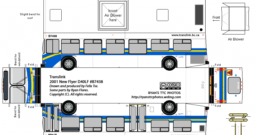 SP. Papel Modelismo: PaperBus 2001 New Flyer D40LF - TransLink
