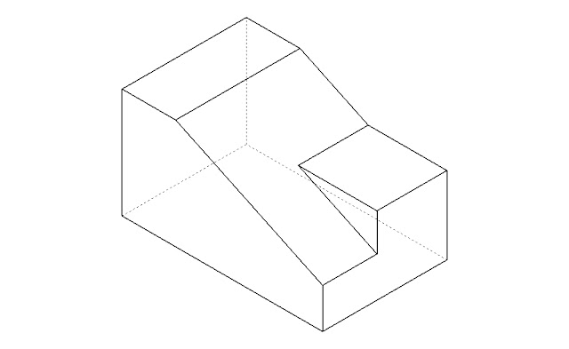 เขียนแบบวิศวกรรม (Engineering drawing): เฉลย Isometric 4