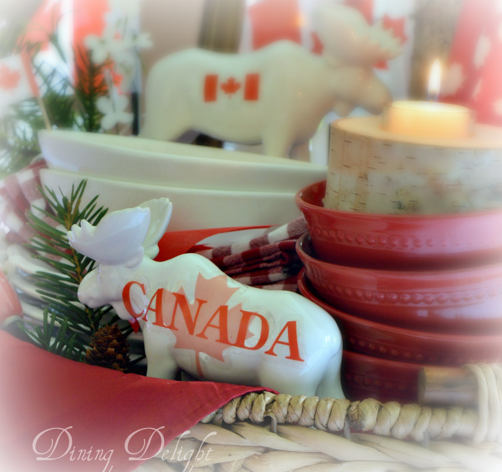 Dining Delight: Canada Day Display in a Tray
