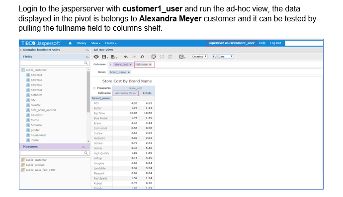 Domain Row Level Security Example In Jaspersoft Retrieve Specific Customer Data Based On