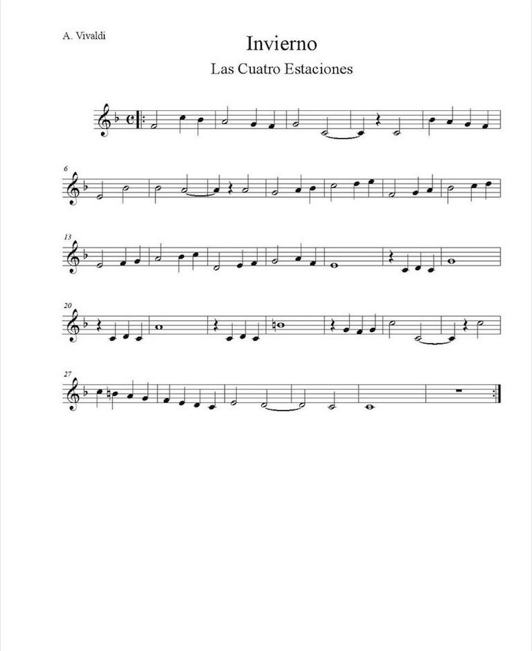 Vivaldi - Invierno (Las Cuatro Estaciones) | Partituras para Flauta Vivaldi - Invierno (Las Cuatro Estaciones) | Partituras para Flauta