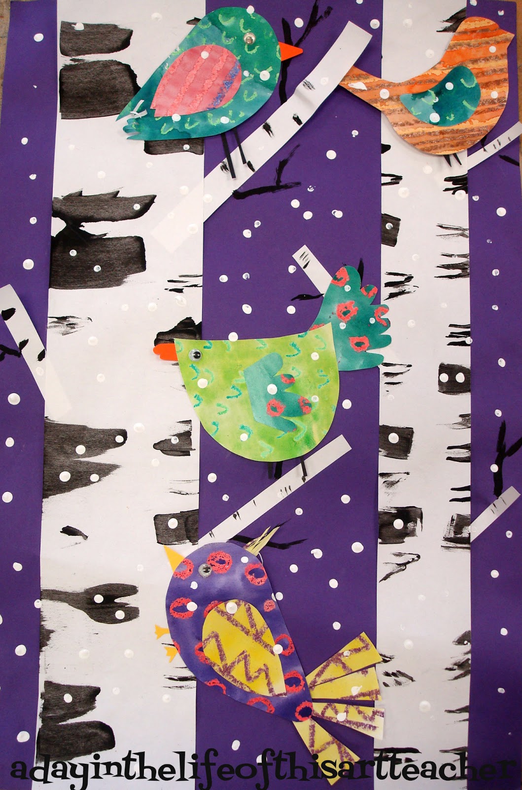 Art with Mrs. King: Birds and Birch Trees