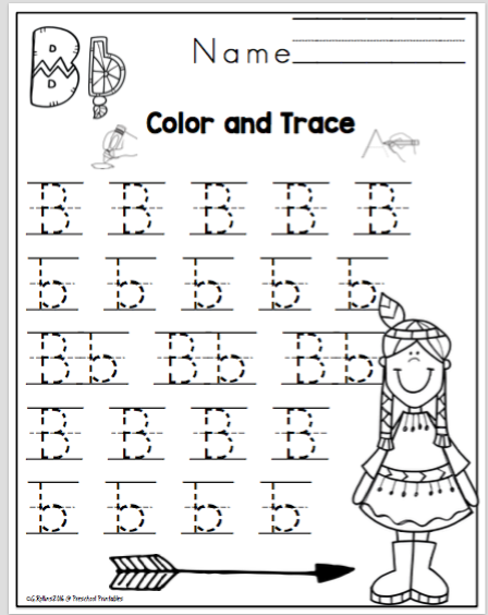 Native American Alphabet Practice ~ Preschool Printables