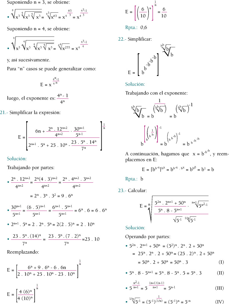 Leyes de Exponentes Fórmulas y Ejercicios Resueltos pdf