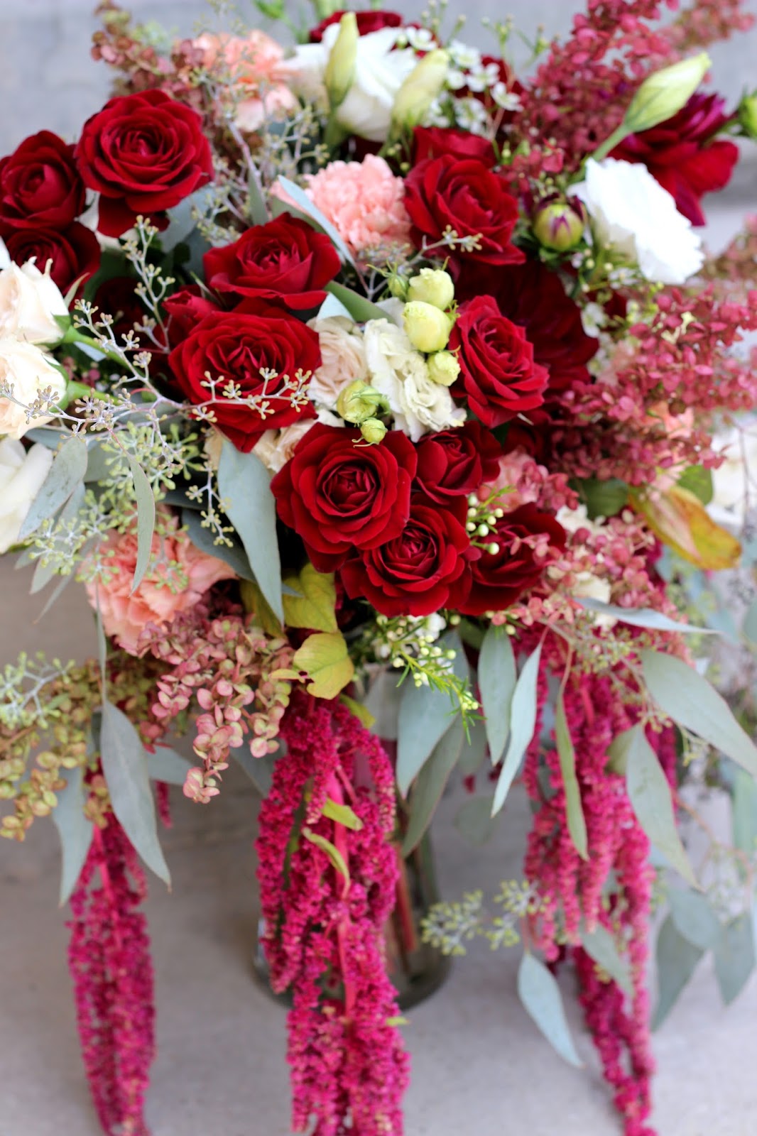 Celebration Flair: Merlot + Blush Bridal Portrait Flowers