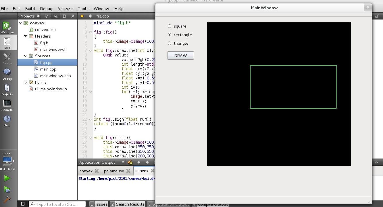 Programing Wonders: Polygon(Triangle,Rectangle and Square) Drawing in C++