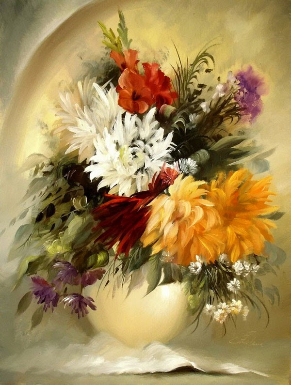 16 Amazing Flower Paintings by Szechenyi Szidonia | Bouquet Paintings